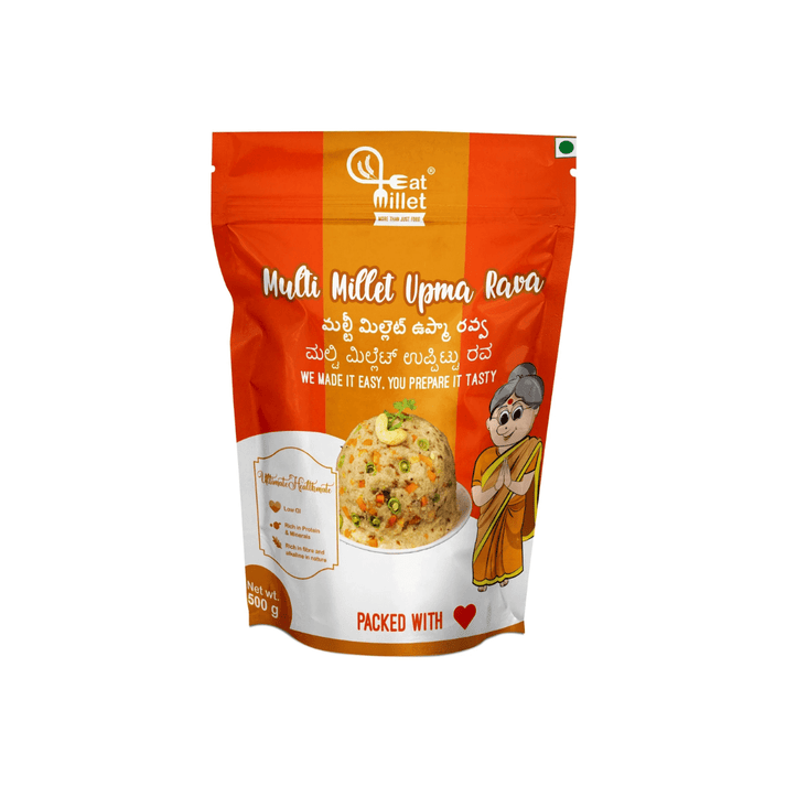 Multi Millet Upma Rava 500 Gms | Gluten Free | 100% Naturally Organic ...
