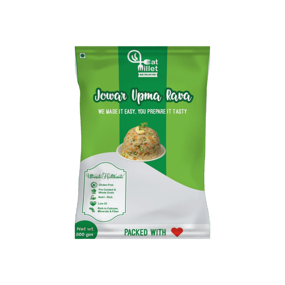 Jowar Upma Rava 500 gms | Gluten Free | 100% Naturally Organic Millets ...